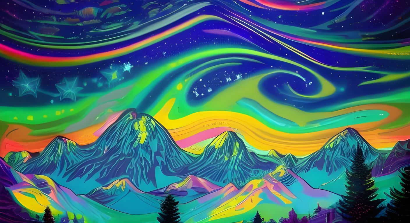 Psychedelic night - AI Generated Artwork - NightCafe Creator