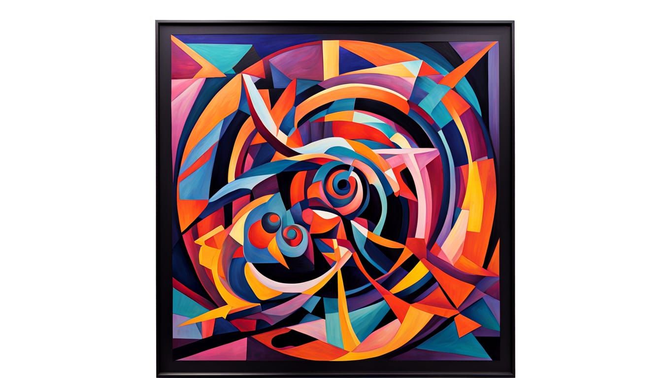 creatures of the spirit realm fill the space cubist painting, Neo ...