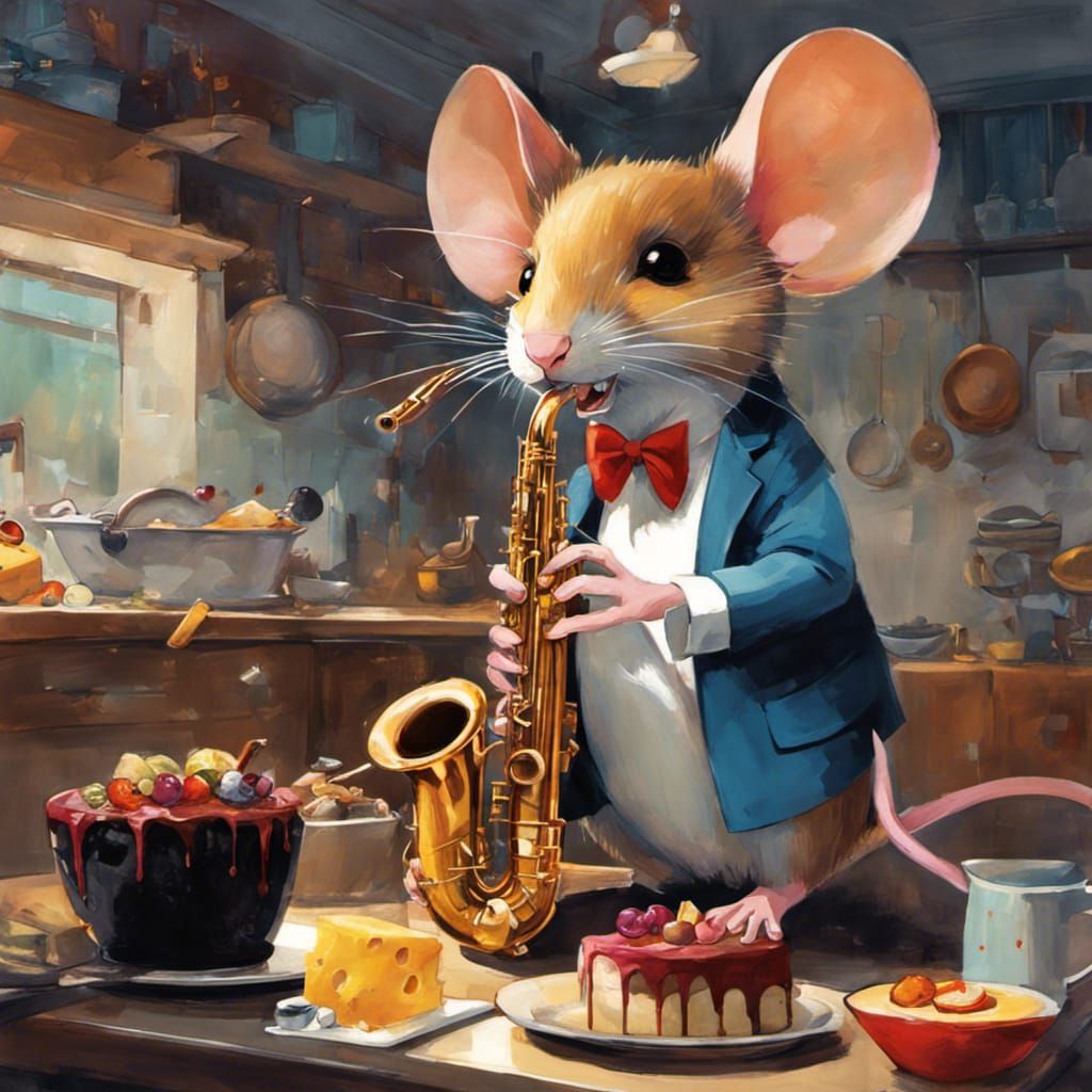 A mouse playing Saxophone 2 - AI Generated Artwork - NightCafe Creator