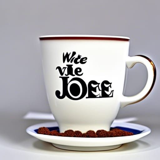 Write the word "JOE" on the side of the cup - AI Generated Artwork ...