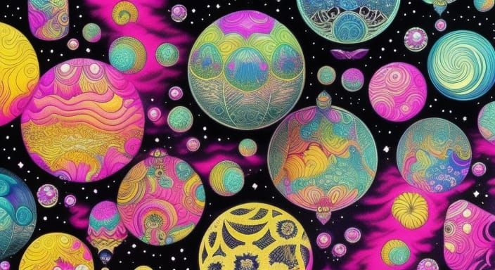 galaxy colored ink art by Joe Fenton, micron pen, highly detail ...