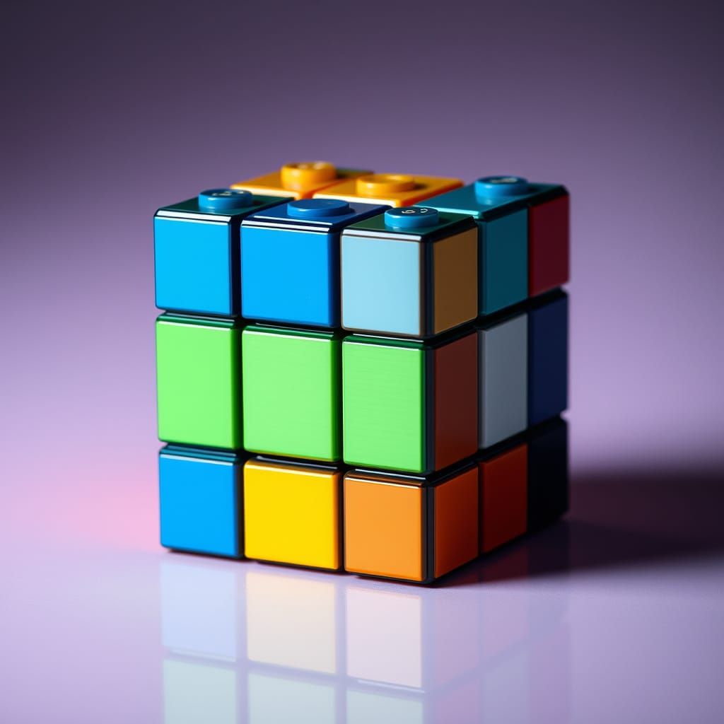 Vibrant Lego Rubik's Cube in Photorealistic Still ... - AI Art