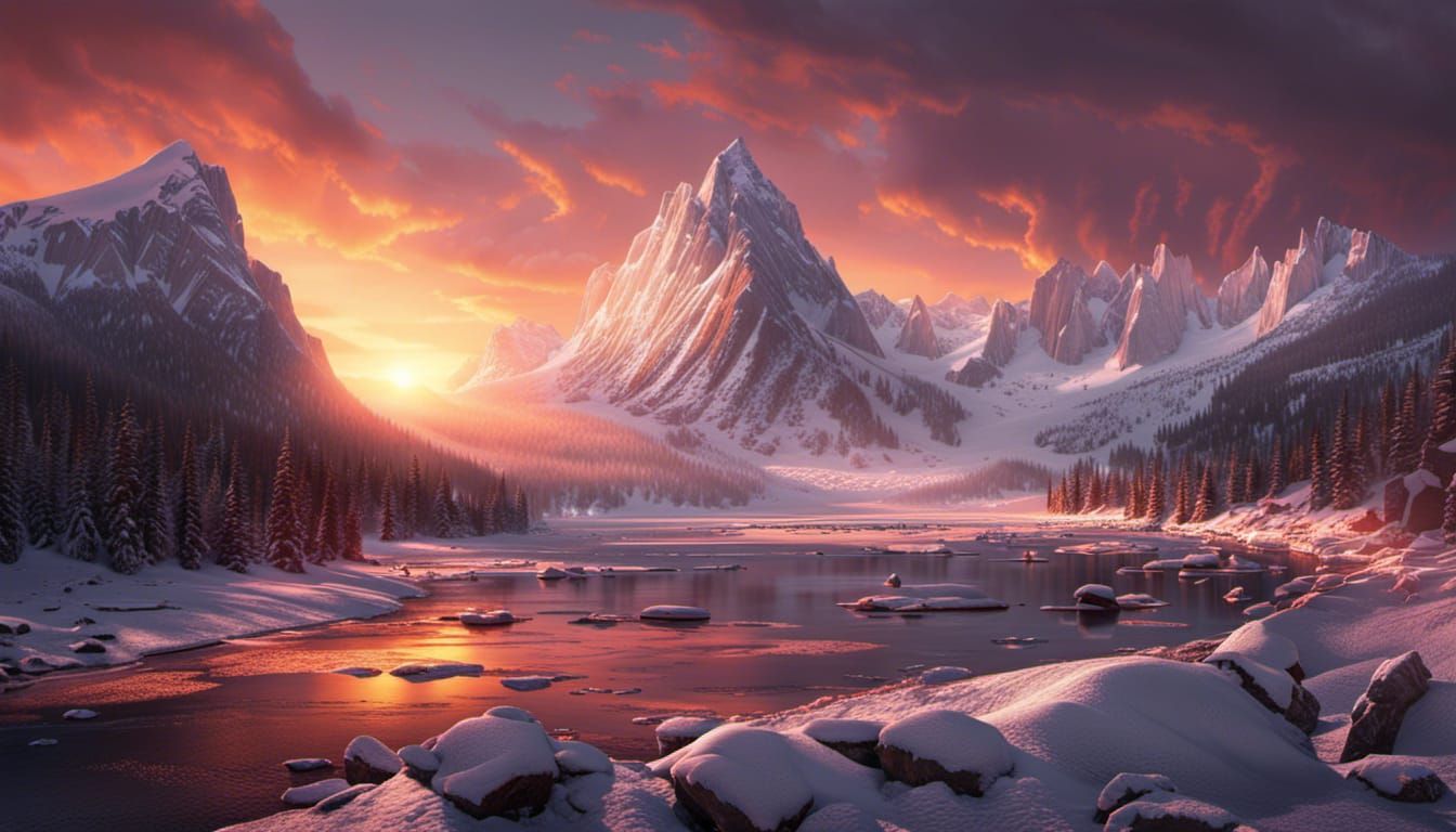 Frozen Valley - AI Generated Artwork - NightCafe Creator