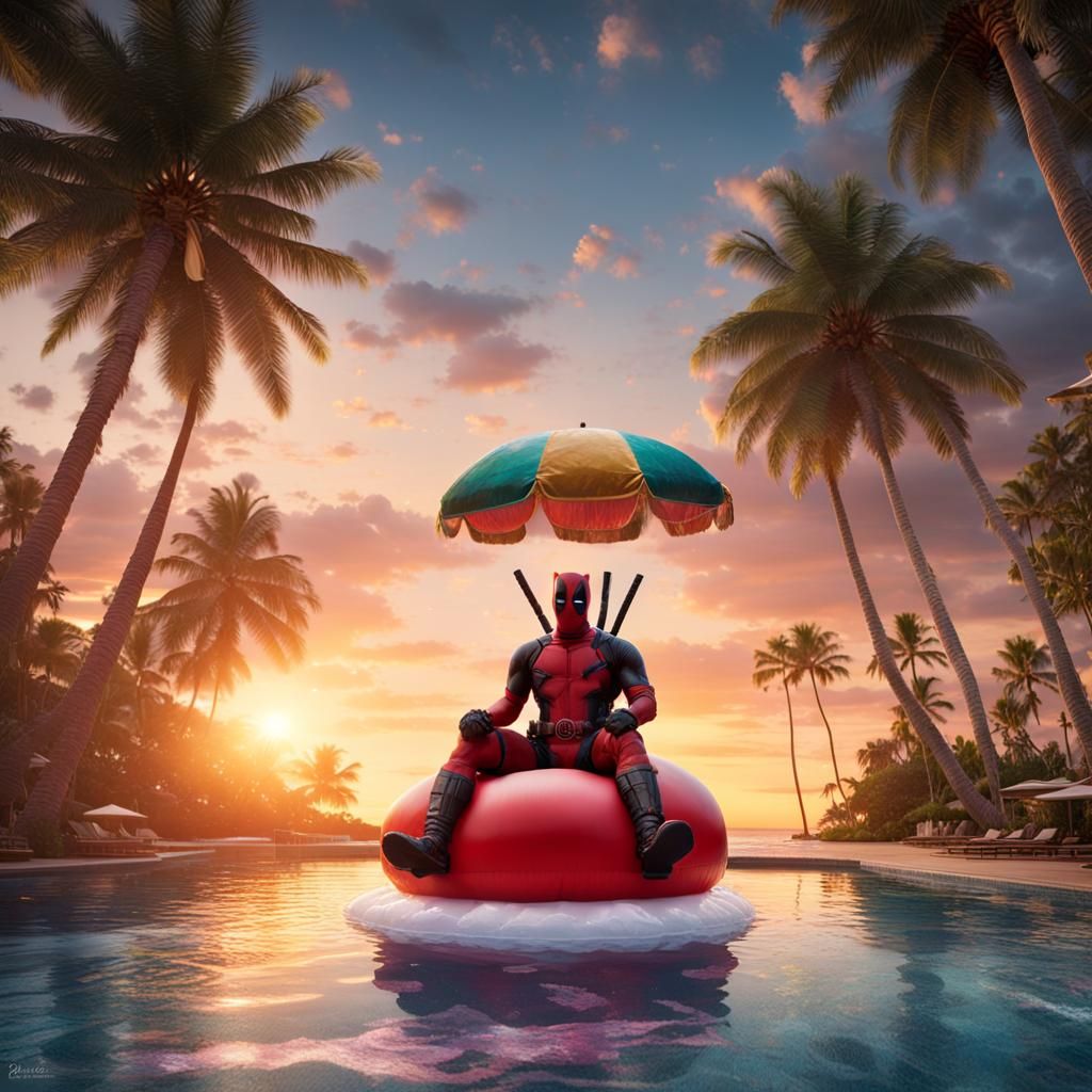 Deadpool Vacation - AI Generated Artwork - NightCafe Creator