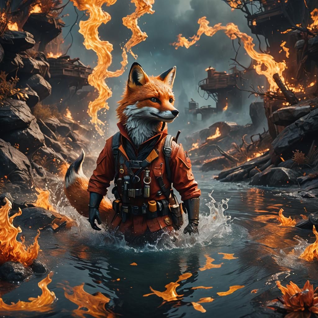 A fox of fire - AI Generated Artwork - NightCafe Creator
