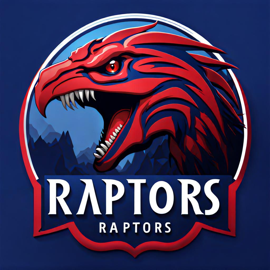 bury raptors logo or a game detailed matte painting, deep blue and red ...