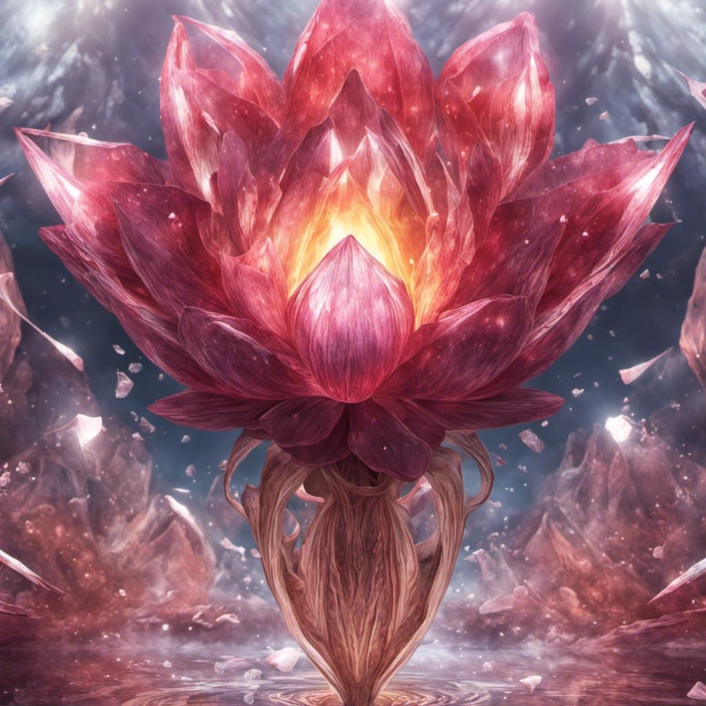 Crystalized Fire Lotus - AI Generated Artwork - NightCafe Creator