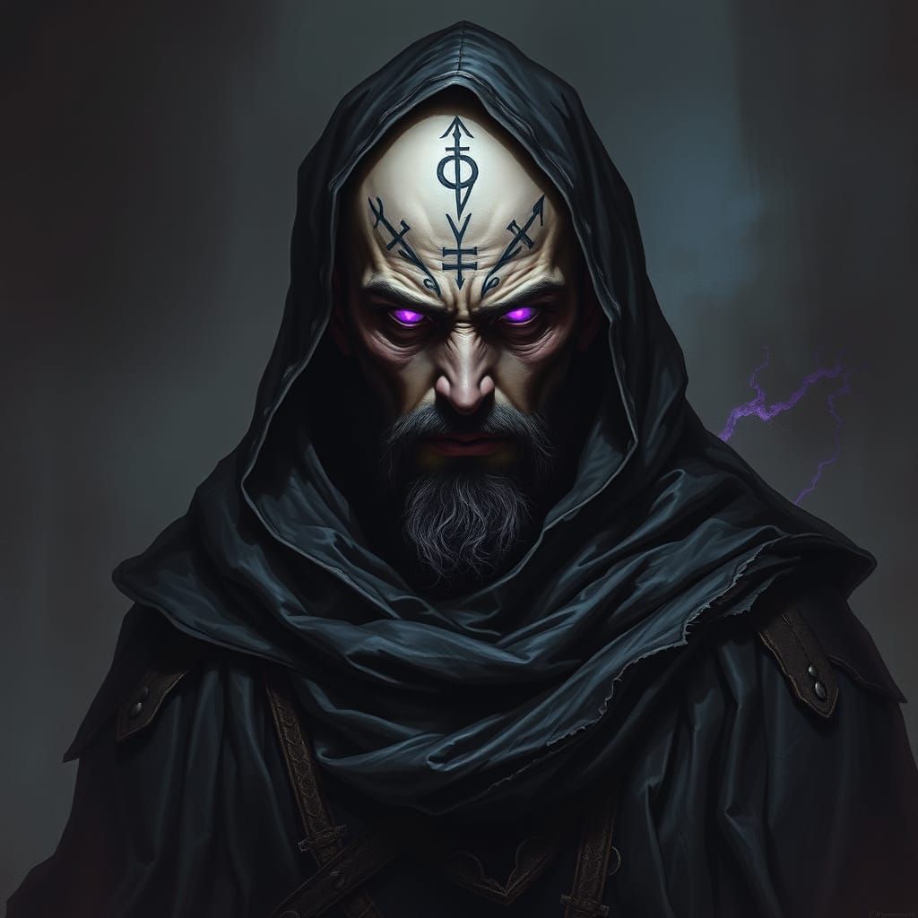 Corrupted Dark Mage with Malevolent Aura - AI Art