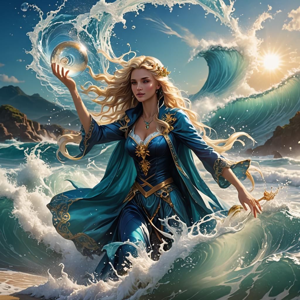 Stellana The Water Sorceress - AI Generated Artwork - NightCafe Creator