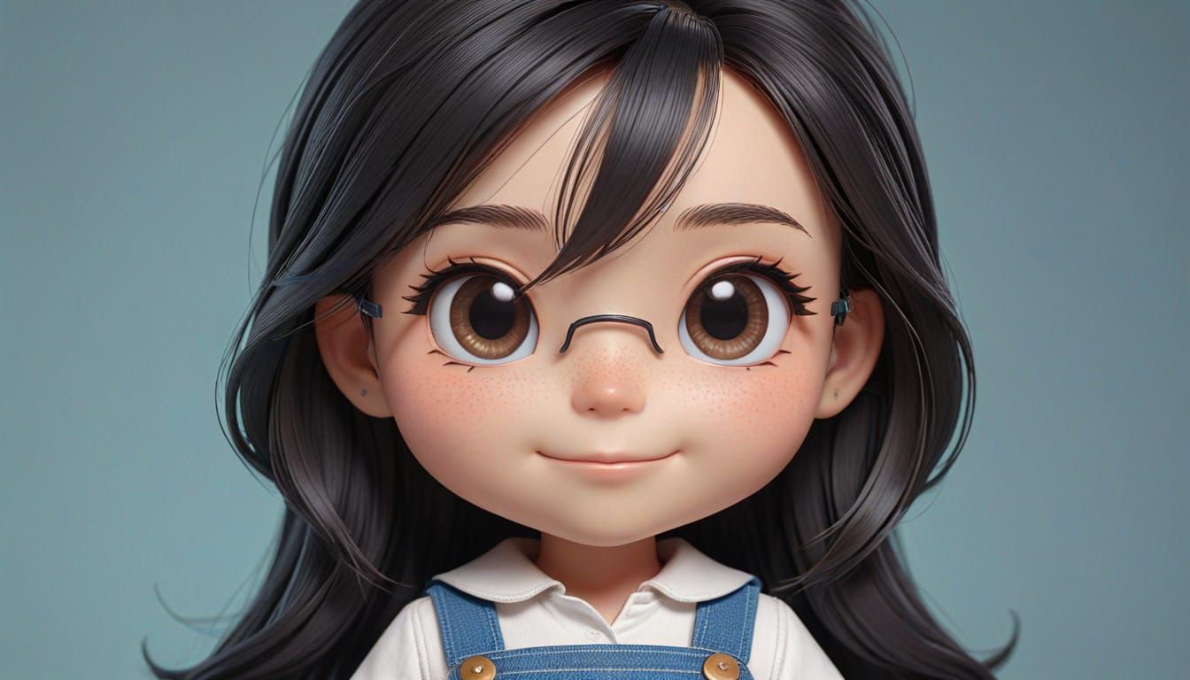 Chibi Girl in Delicate Pastel Hues - AI Art