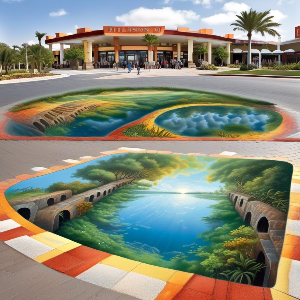 Pavement Chalk Art 3 - AI Generated Artwork - NightCafe Creator