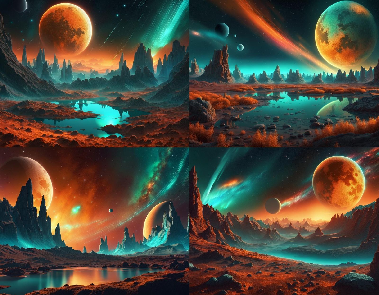 Cosmic landscape at night. - Galactic Dreamscape Under Starr...