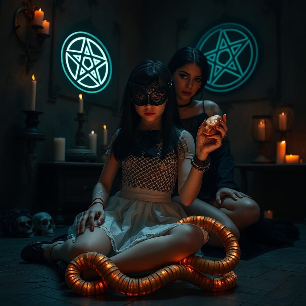 "A dark and mysterious gothic scene