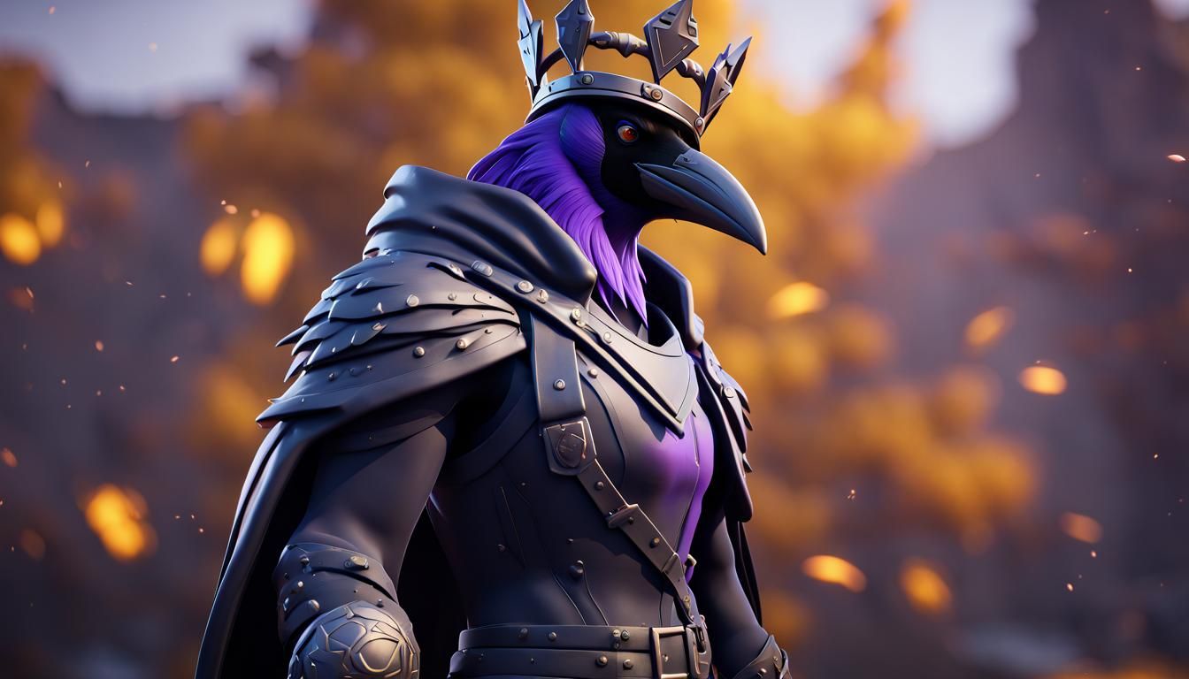 Raven Fortnite skin with a crown - AI Generated Artwork - NightCafe Creator