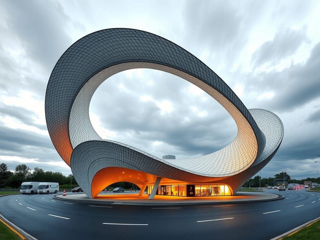 Its roof is a hyperbolic paraboloid