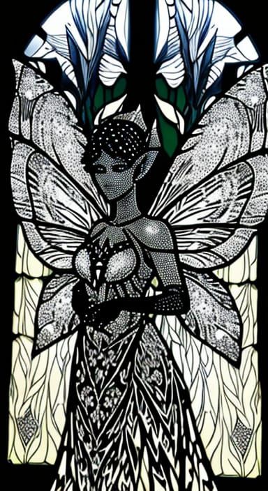 Whimsical Fairy in Intricate Kinetic Silhouette - AI Art
