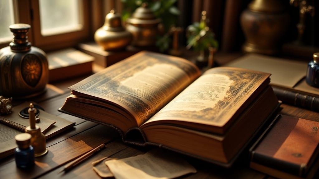 Whimsical Study in Antique Watercolor Style - AI Art