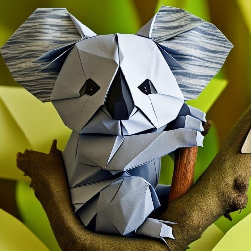 Origami Koala - AI Generated Artwork - NightCafe Creator