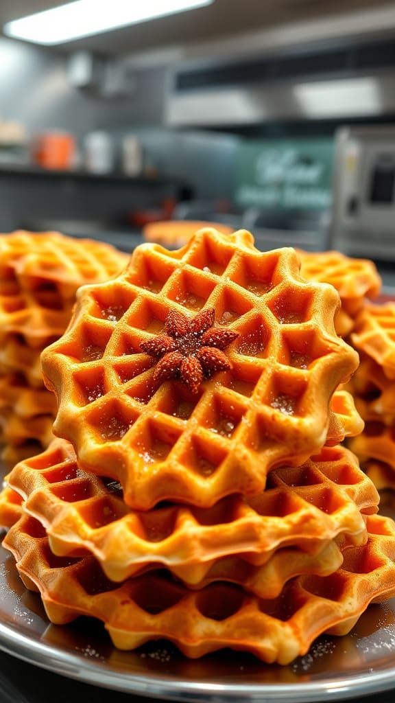 Waffles in a Modern Kitchen with Dynamic Lighting - AI Art