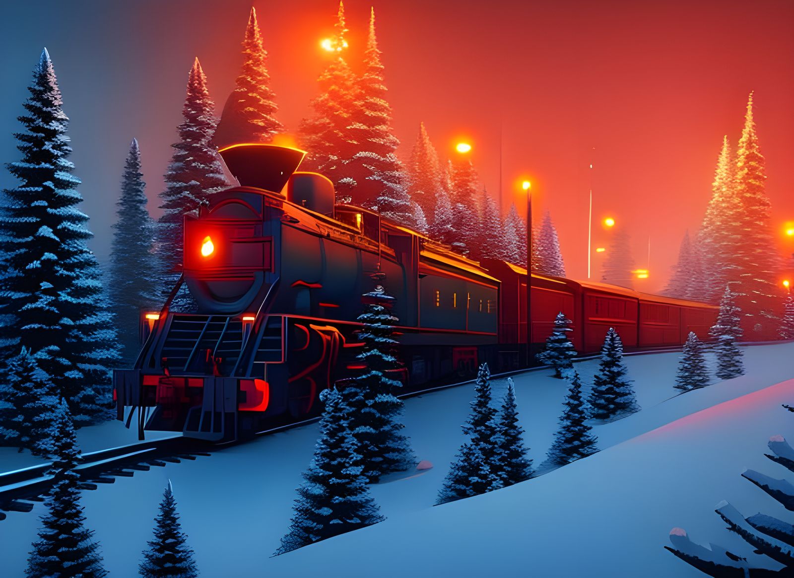 The Holiday Train - AI Generated Artwork - NightCafe Creator