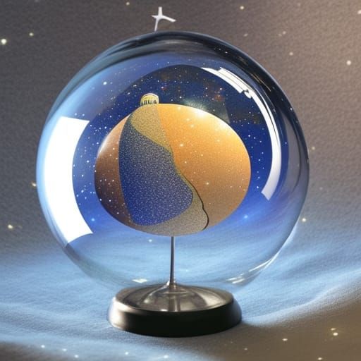 glass sphere in galactic christmas universe - AI Generated Artwork ...
