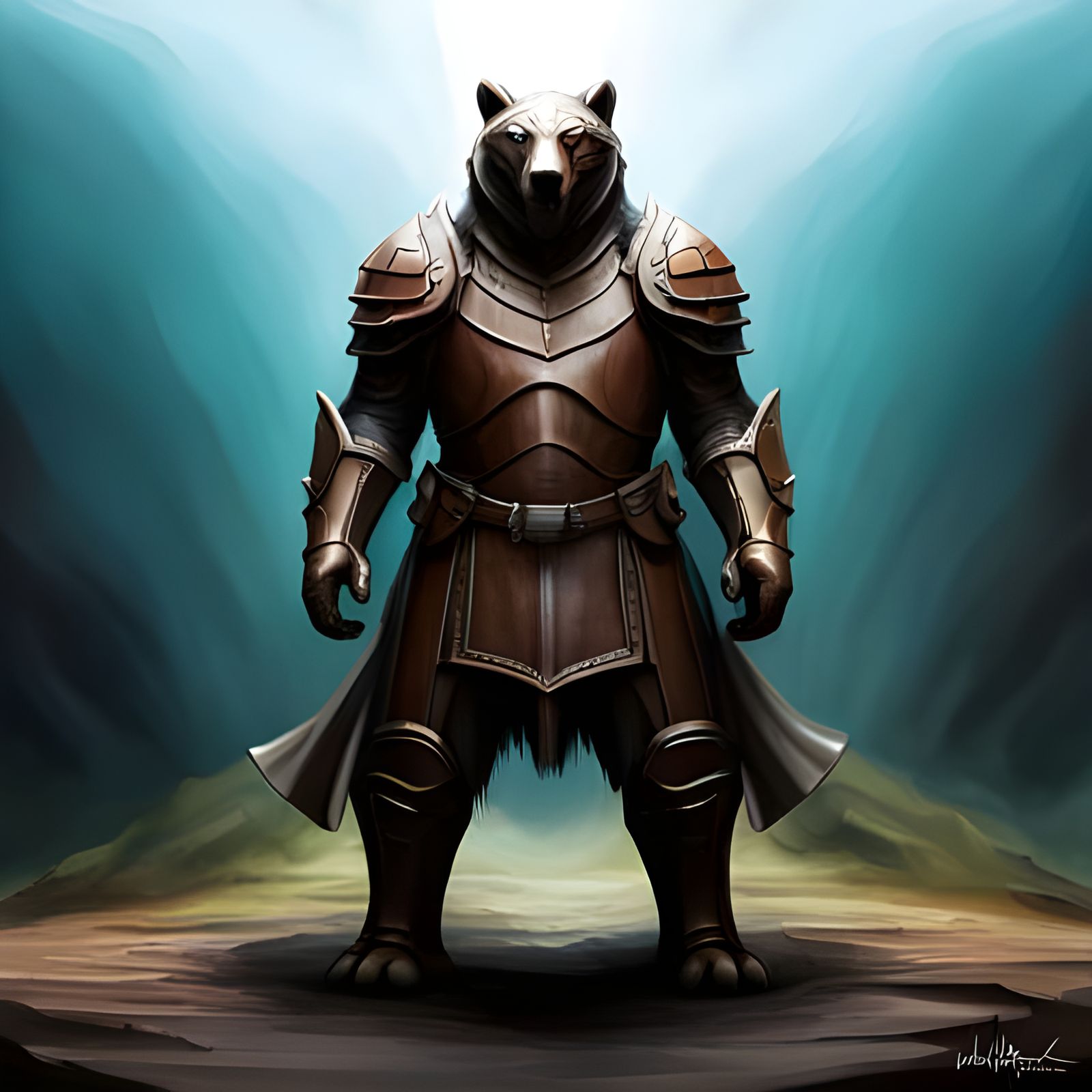 Grizzly bear knight armour forward facing Realistic vs the dragon fire ...