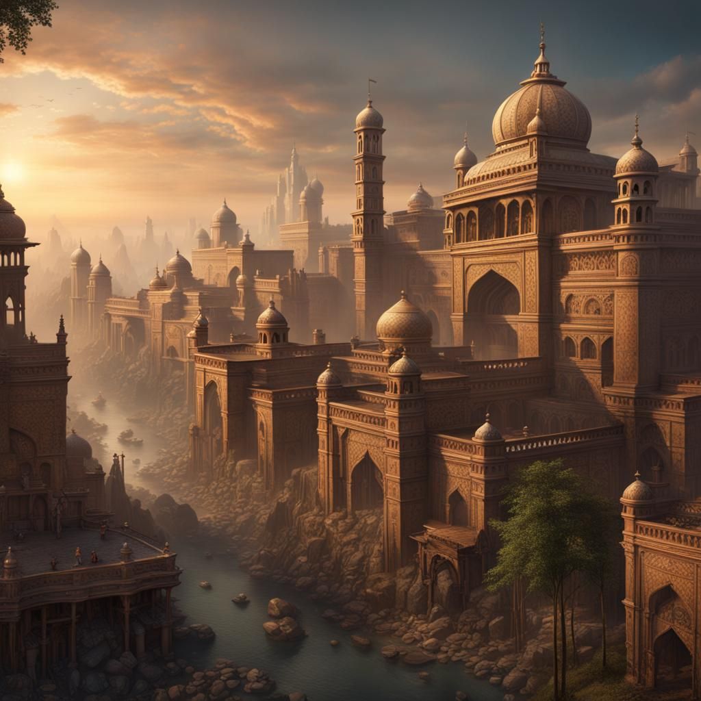 printing describing that Over the centuries the Indian city was ruled ...