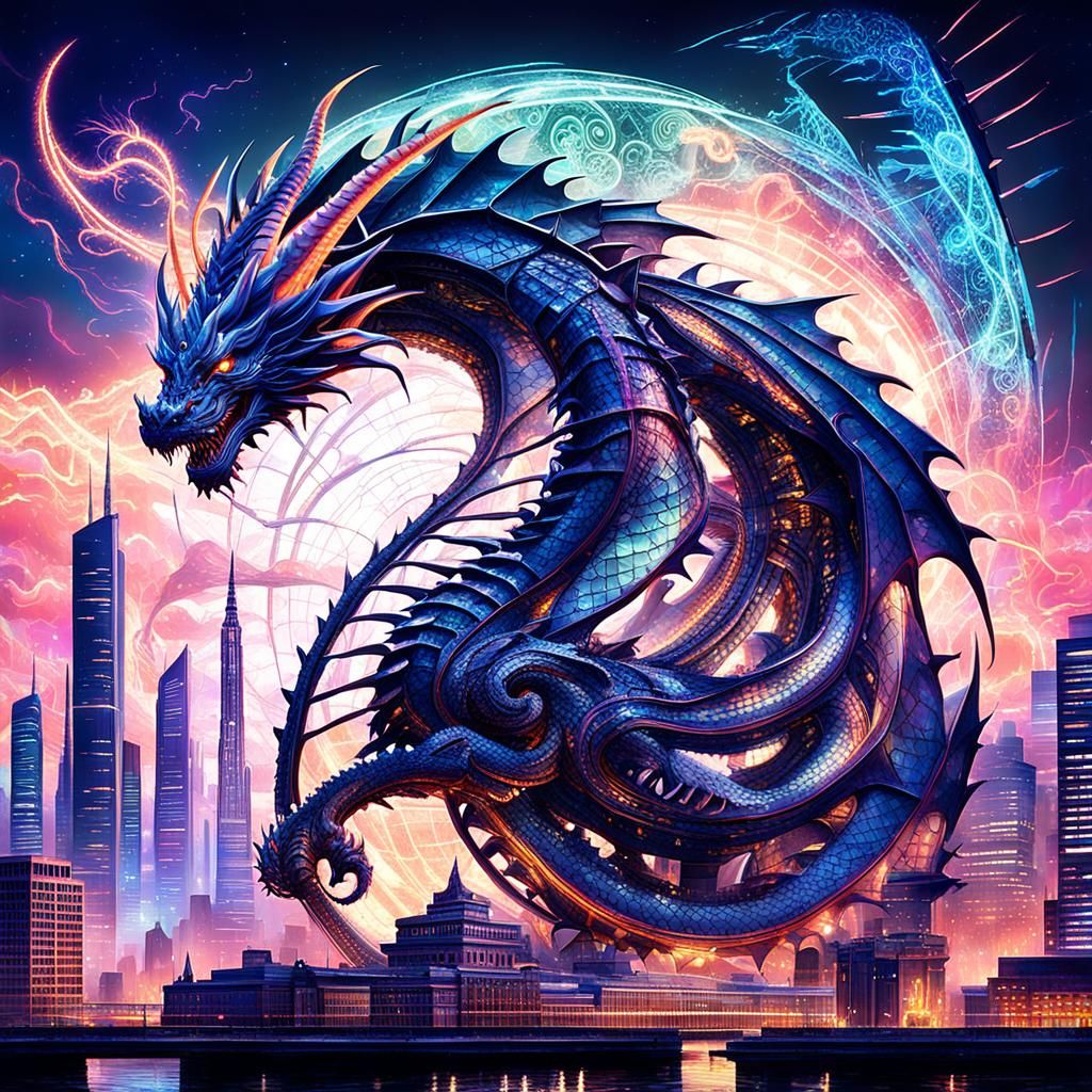 MAGNIFICENT DRAGON 1 - AI Generated Artwork - NightCafe Creator