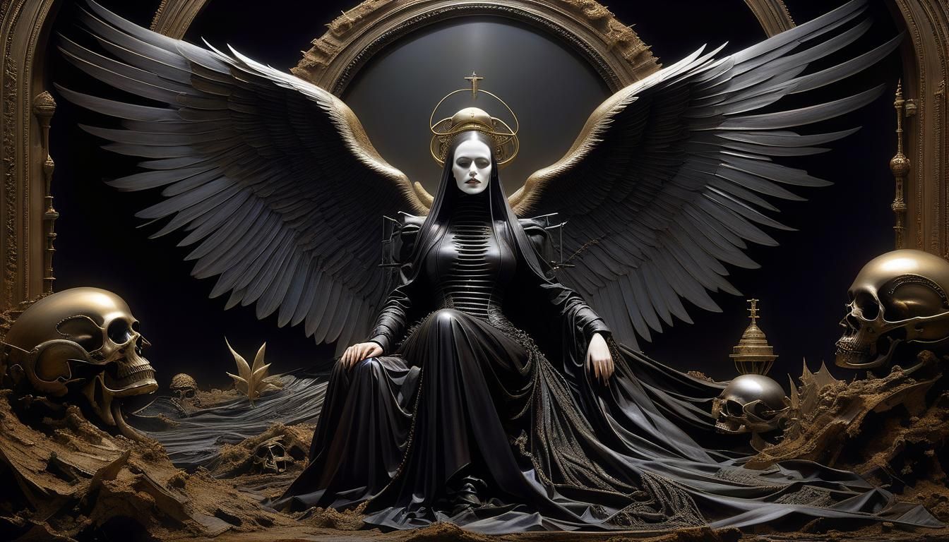 PORTRAIT OF A FALLEN ANGEL 12-b - AI Generated Artwork - NightCafe Creator