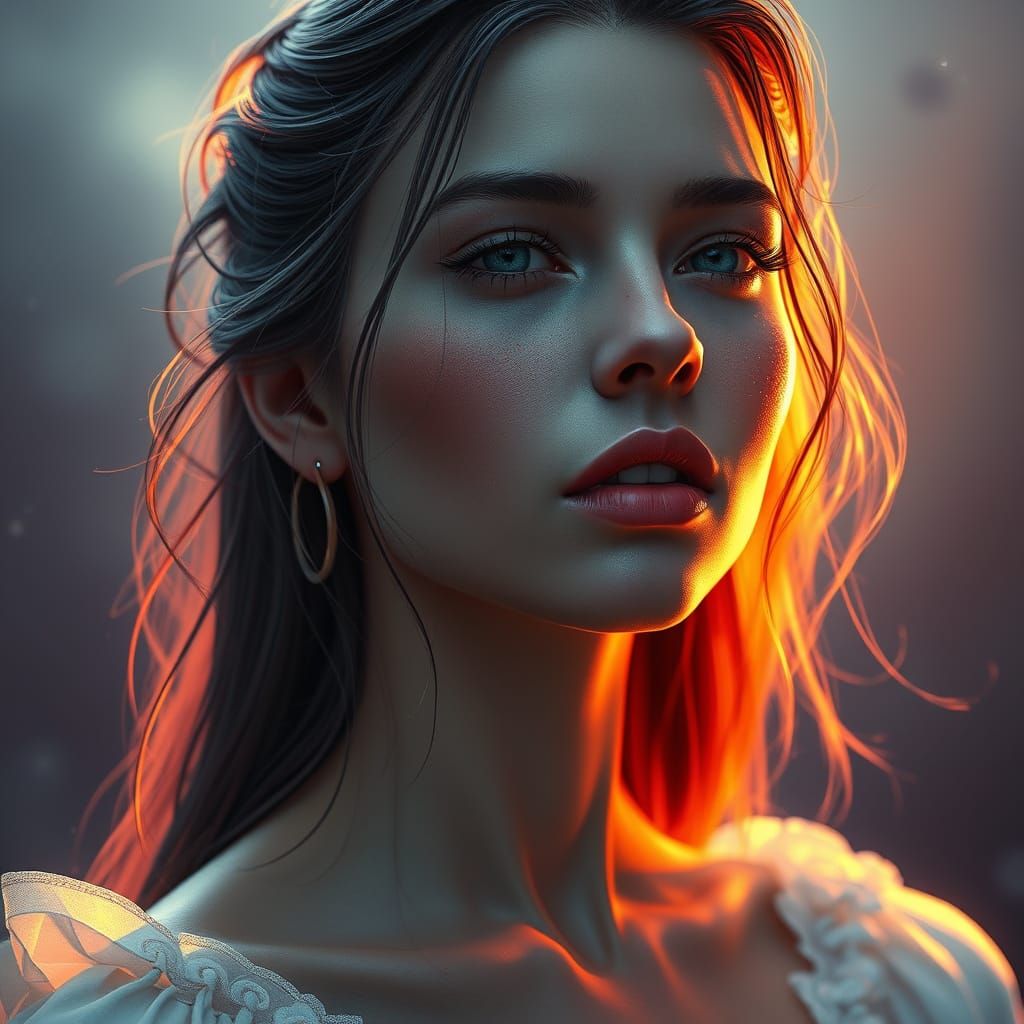 Indescribable beauty - Ethereal Goddess with Dramatic Lighti...