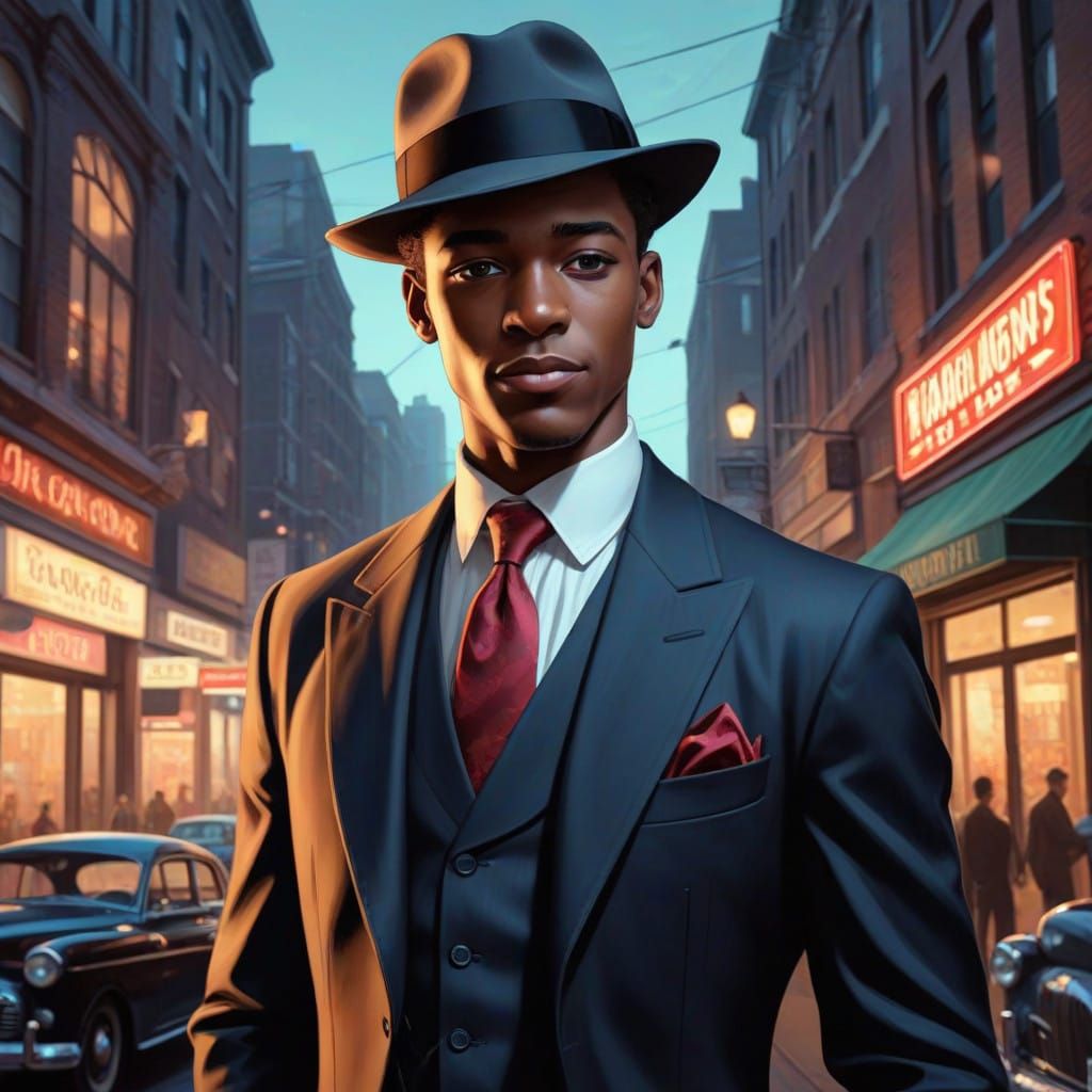 Charismatic Young Man Exudes Dapper Sophistication... - AI Art