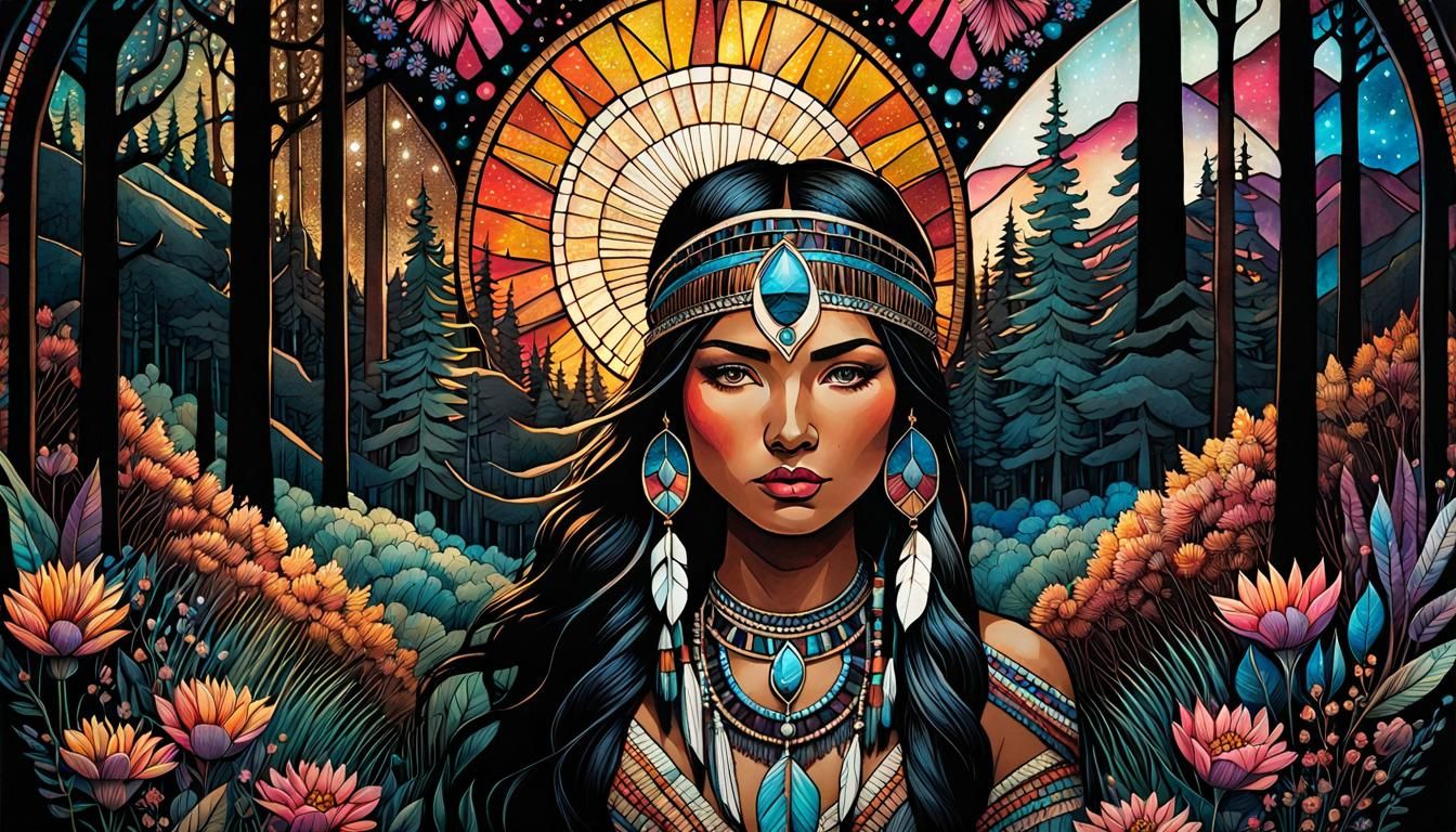 Native American Woman - AI Generated Artwork - NightCafe Creator