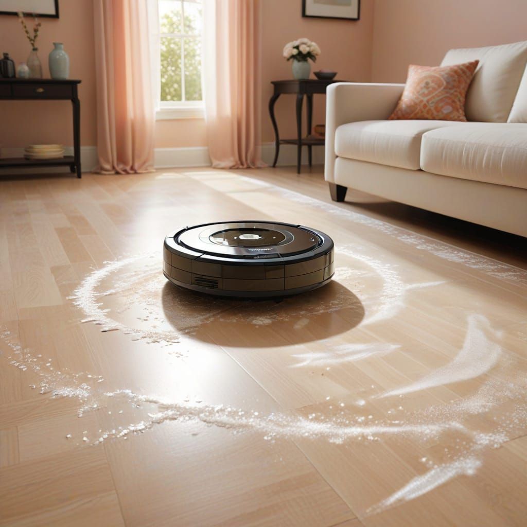Vintage Whimsy Roomba Ad in Dreamy Art Deco Style - AI Art