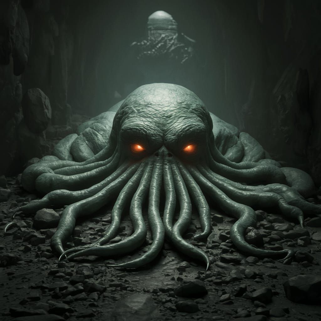 Cthulhu sleeping in R'lyeh - Cthulhu in Slumberous R'lyeh De...