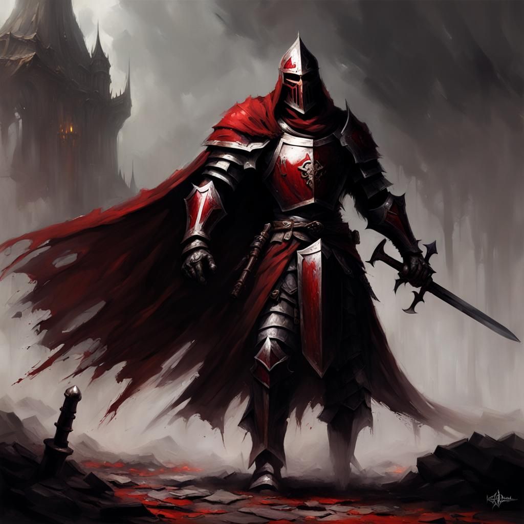 Crimson knight seeking vengeance - AI Generated Artwork - NightCafe Creator