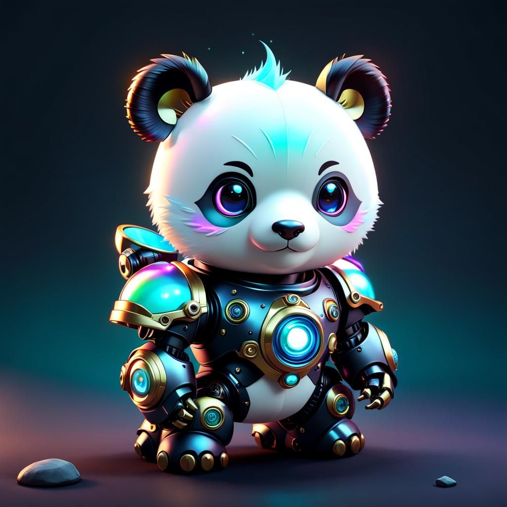 'Panda-bot' 8/10 ~ OG by me - AI Generated Artwork - NightCafe Creator