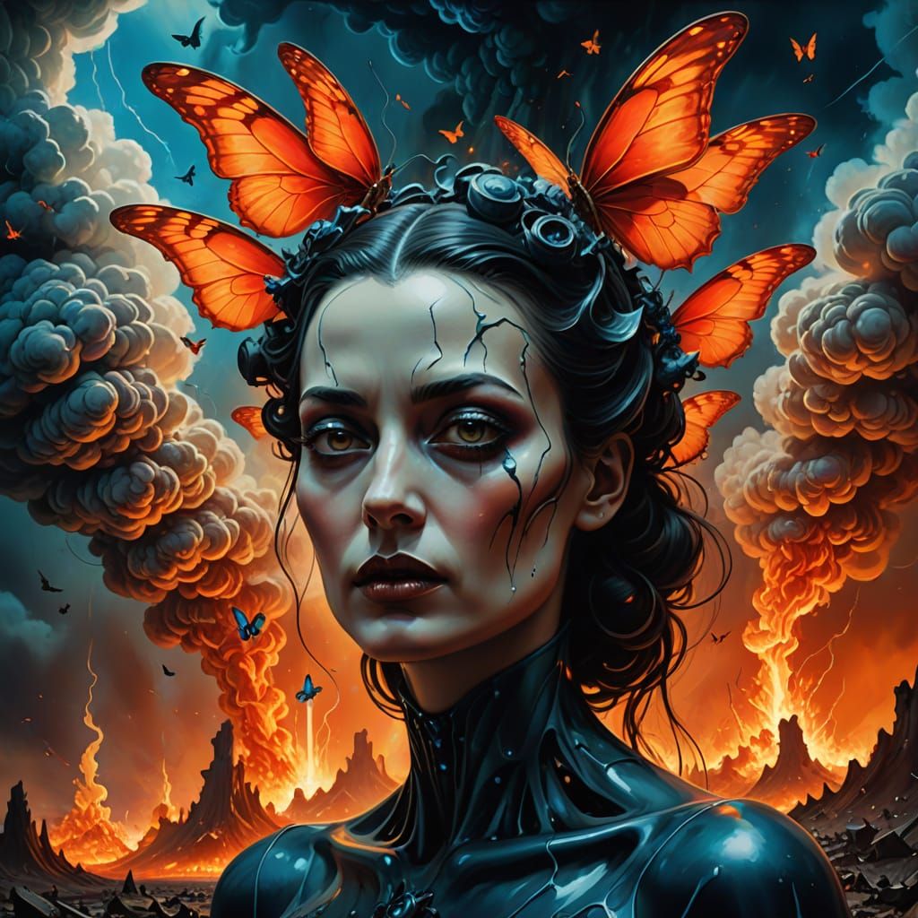 Backlit beautiful dark evil female dark hauntingly beautiful figure ...