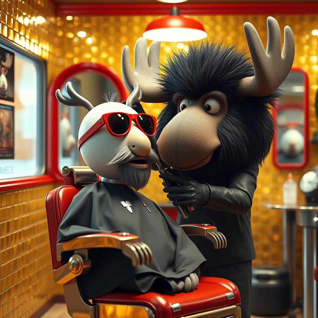 Another Two-Bit Shave - Anime Barbershop Scene in Wes Anders...