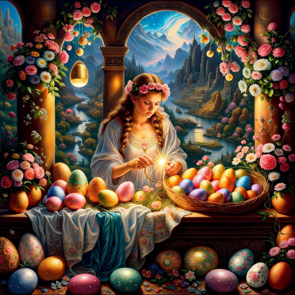 Goddess of Easter Eggs - AI Generated Artwork - NightCafe Creator