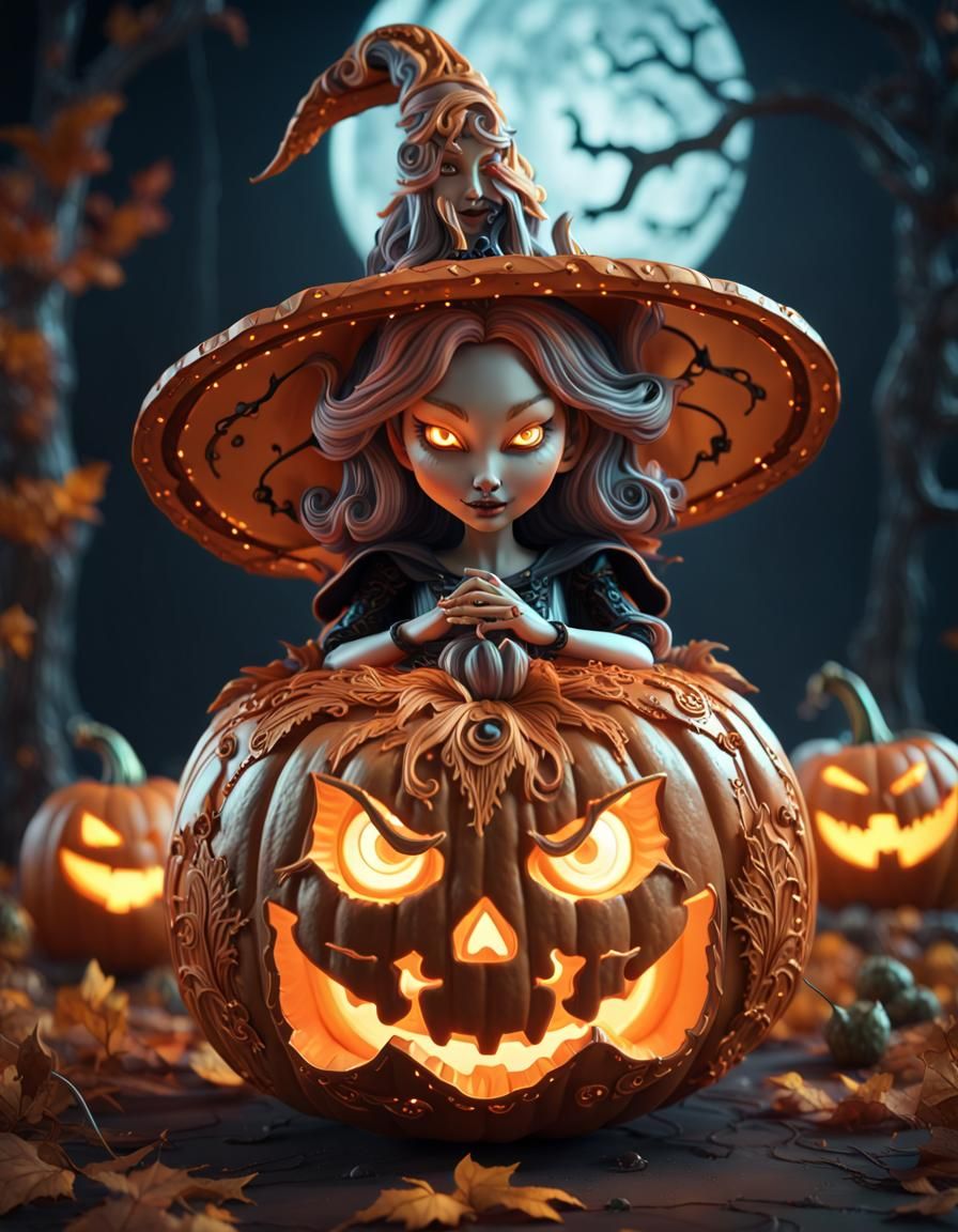 Carved pumpkin. - AI Generated Artwork - NightCafe Creator