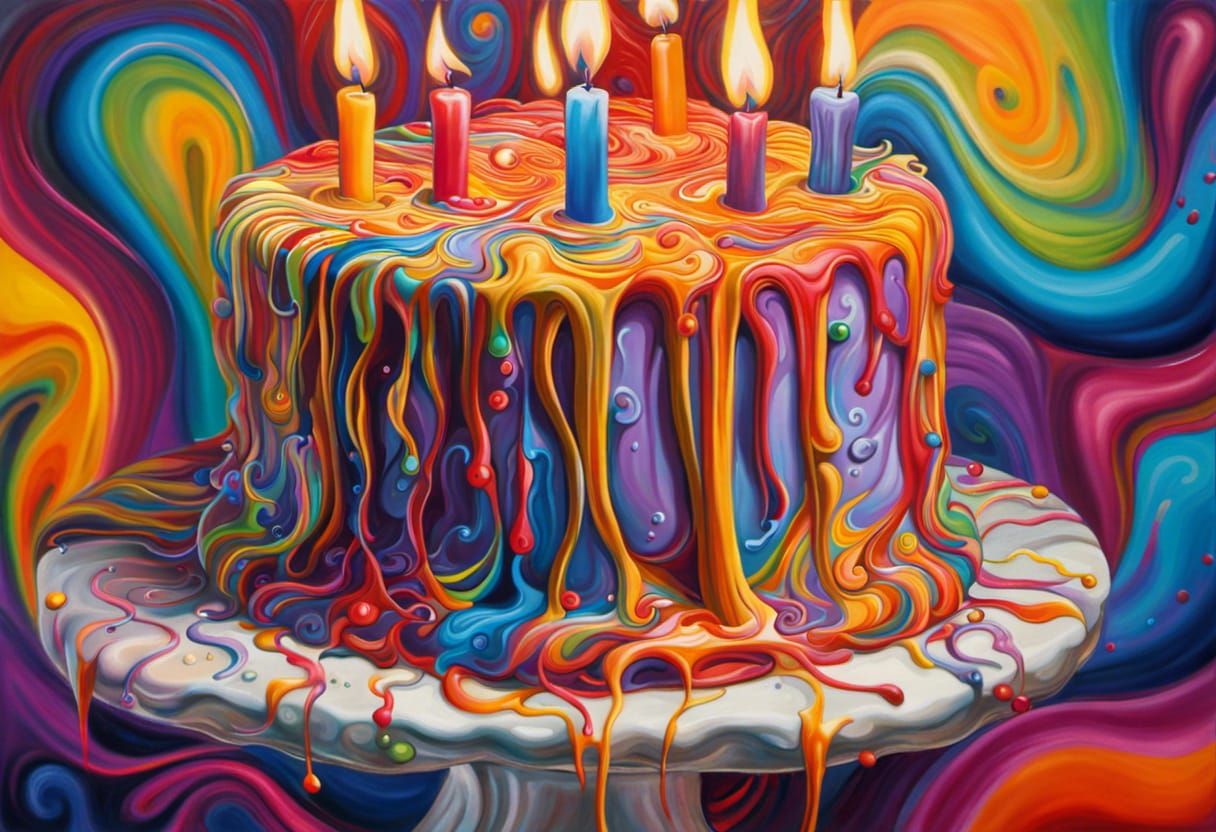 Psychedelic Birthday Cake v4