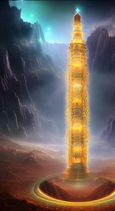 Cosmic Light Tower - AI Generated Artwork - NightCafe Creator