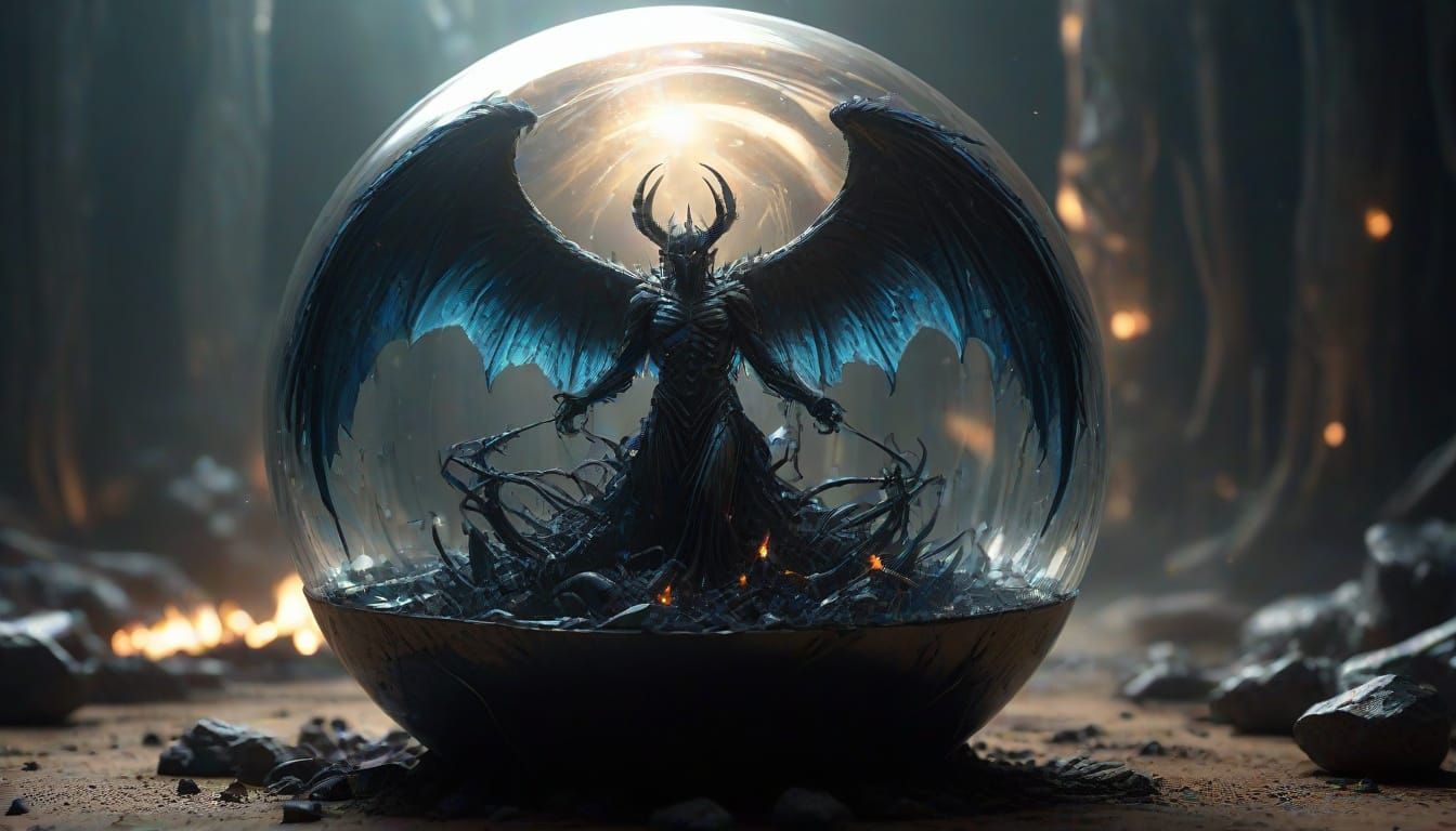 A demon in a glass sphere - Angelic and Demonic Spirits Tra...