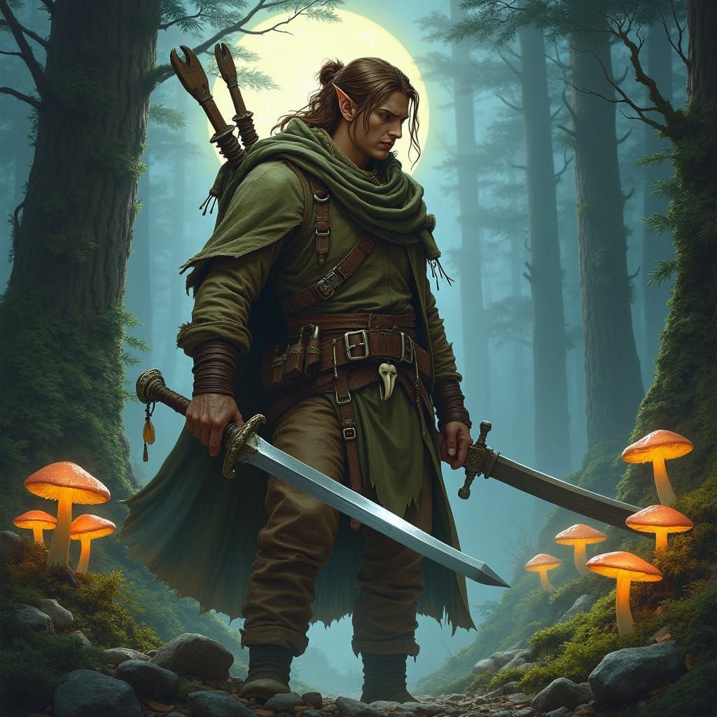 Wood Elf Barbarian - Wood Elf Warrior Emerges from Mystical ...