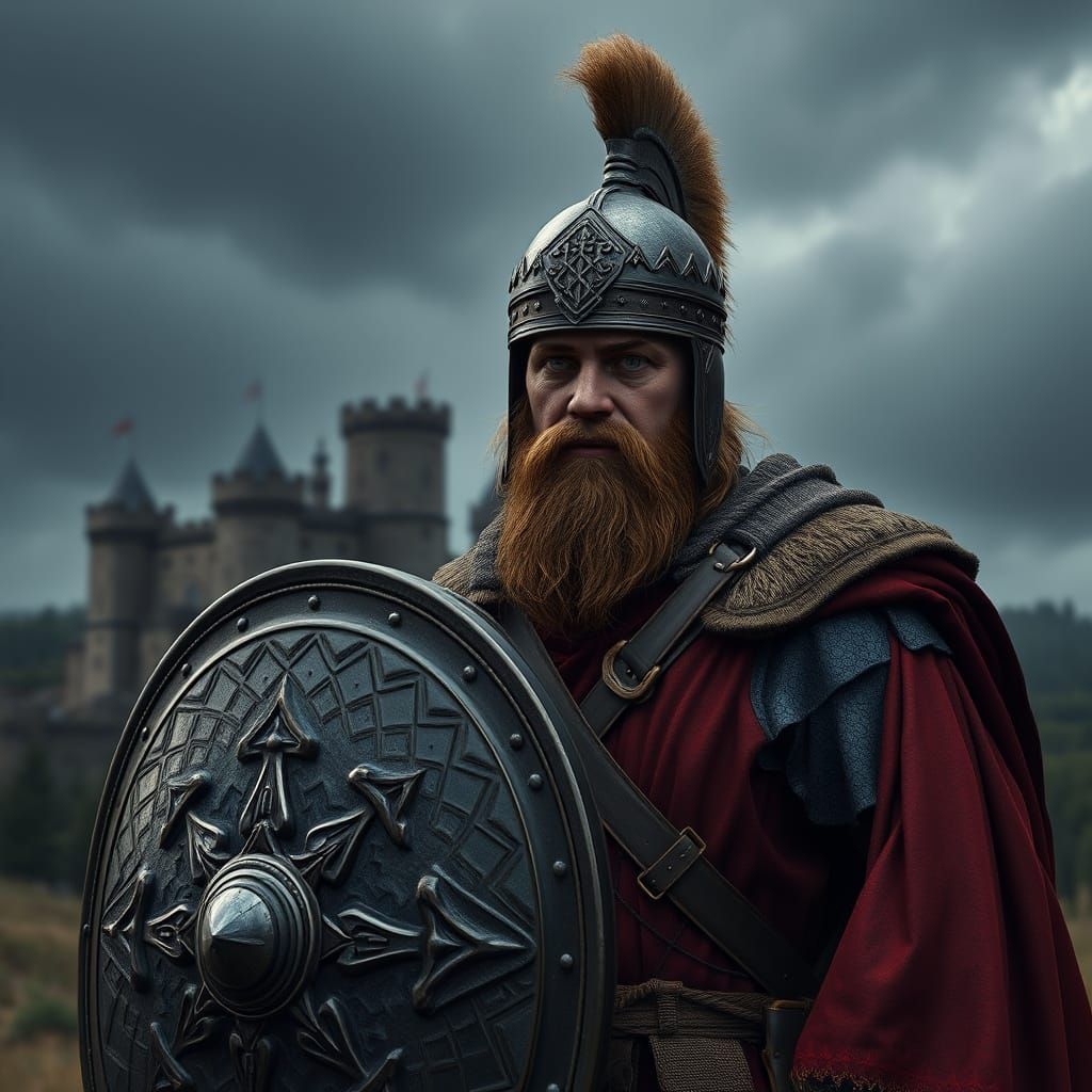 Anglo Saxon Soldier - Anglo Saxon Warrior in Regal Hues