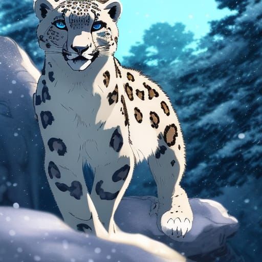 Snow leopard - AI Generated Artwork - NightCafe Creator