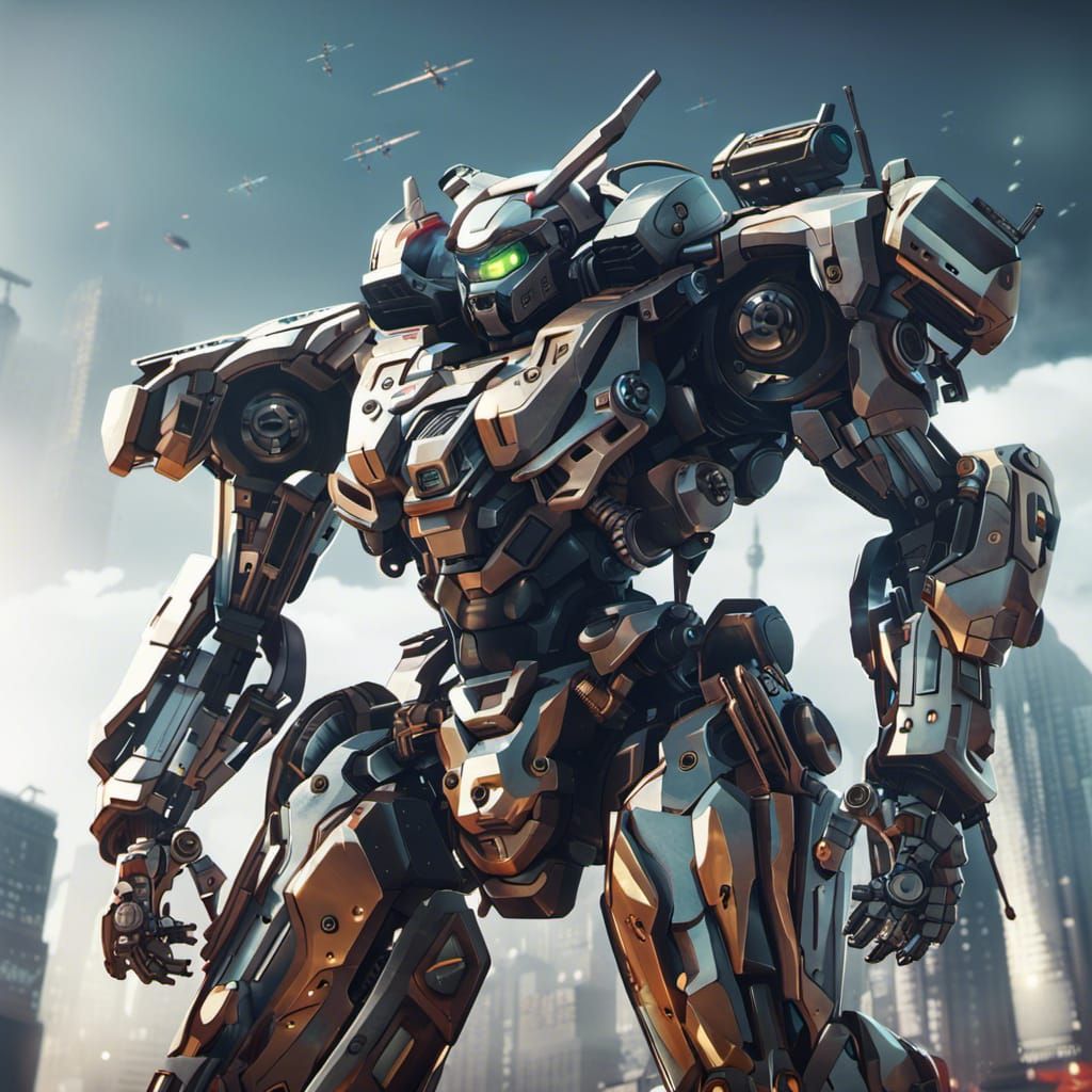High-tech Mecha futuristic defending the city 🔥🌆 - AI Generated Artwork ...