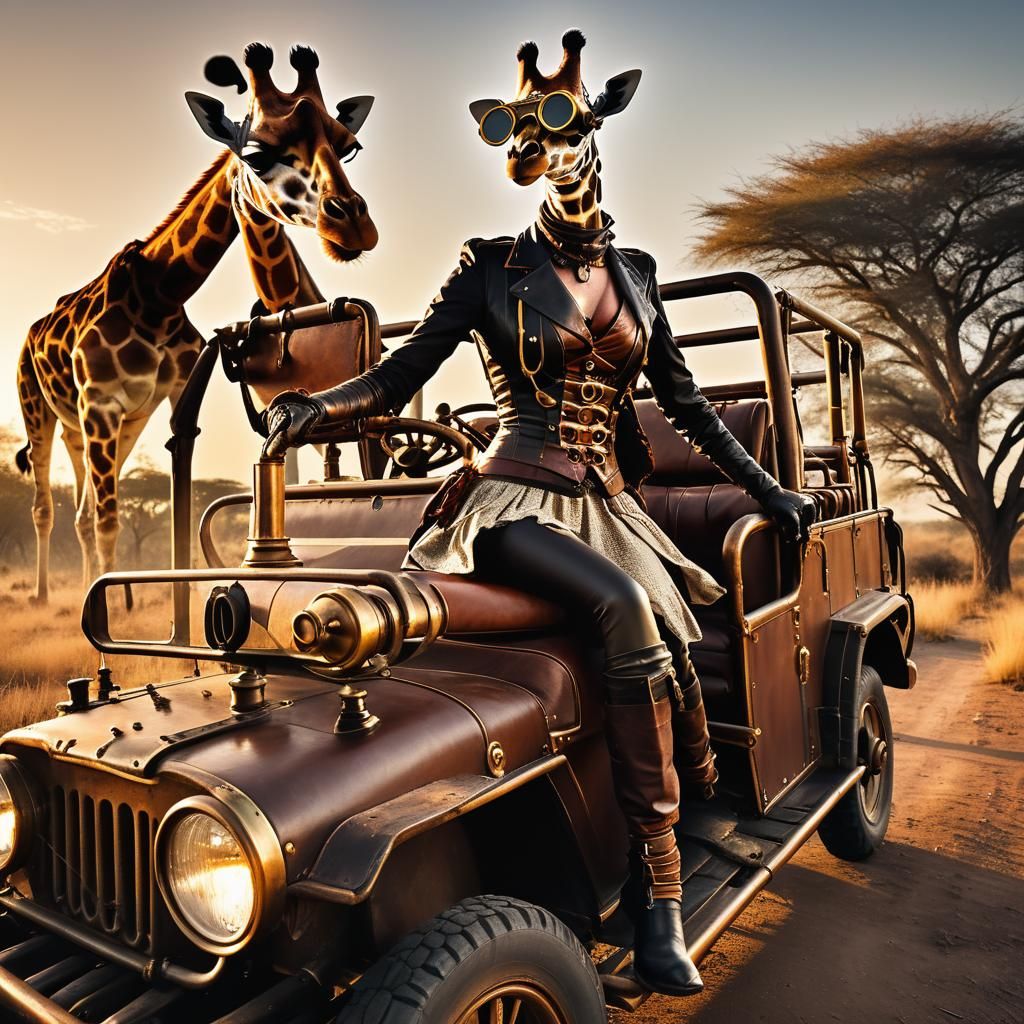 steampunk safari, giraffe ranger - Steampunk Safari Ranger i...