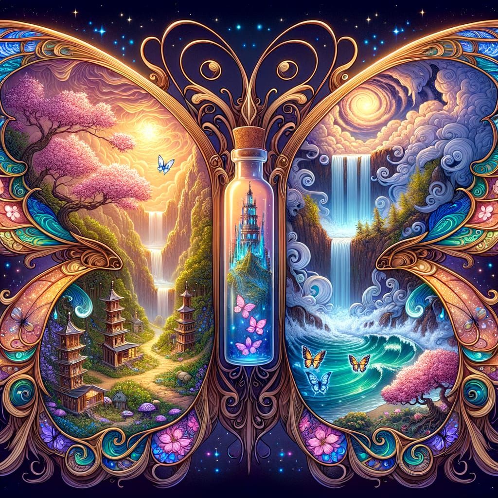 Different scenes as a butterfly setup