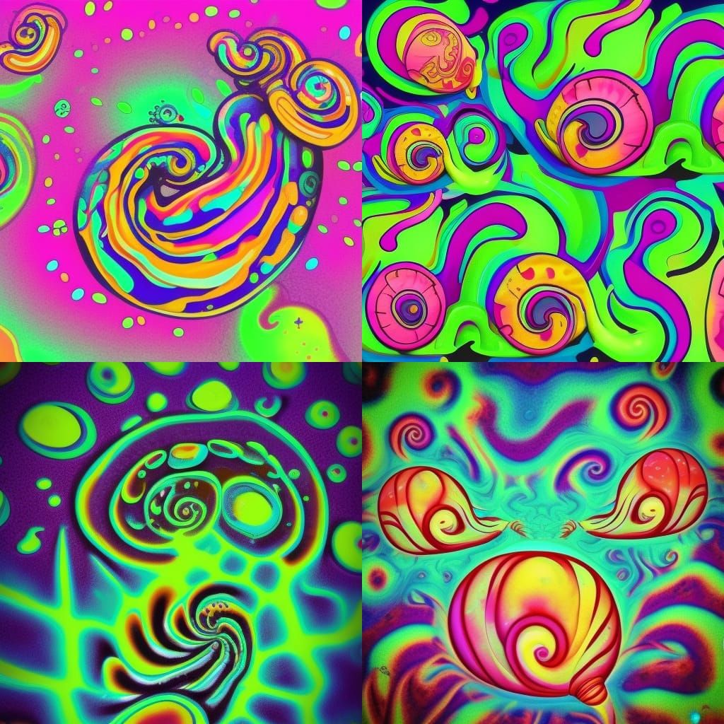 Psychedelic Snails 🐌🐌🐌 Trippy slime trails time snails - AI Generated ...